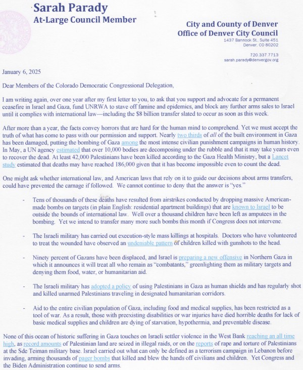 Denver City Council Member Sarah Parady’s Letter To The Colorado ...